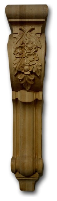 Low profile Maple Wood Corbel Flower Design - Traditional - Corbels ...
