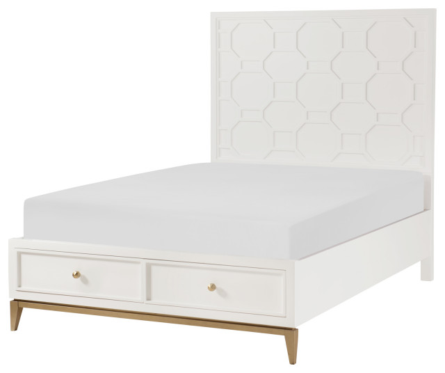 Chelsea by Rachael Ray Complete Panel Bed With Storage Footboard, Full ...