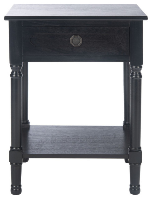 Raleigh One Drawer Accent Table Black - Traditional - Side Tables And ...