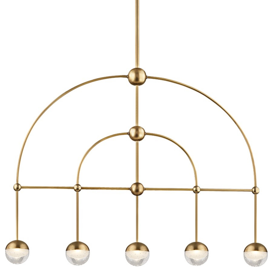 Hudson Valley Boca 5 Light LED Island, Aged Brass 1225-AGB ...