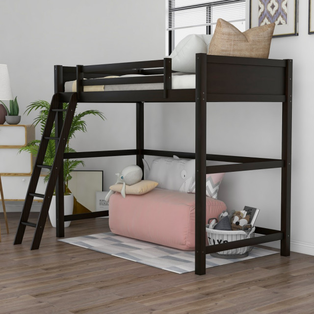 Brown Twin Size Hight Loft Bed - Transitional - Loft Beds - by ...