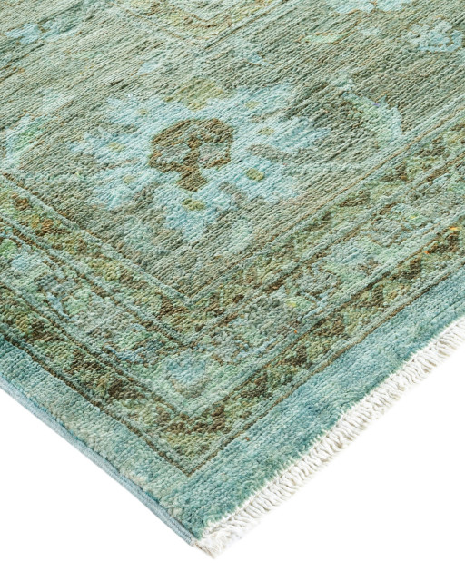 Vibrance, One-of-a-Kind Handmade Area Rug Light Blue, 19'7"x9'10 ...