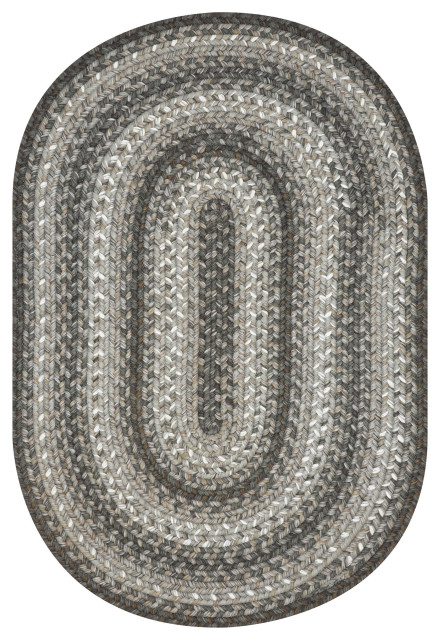 Homespice Decor 4 x 6' Oval Graphite Ultra Durable Braids ...