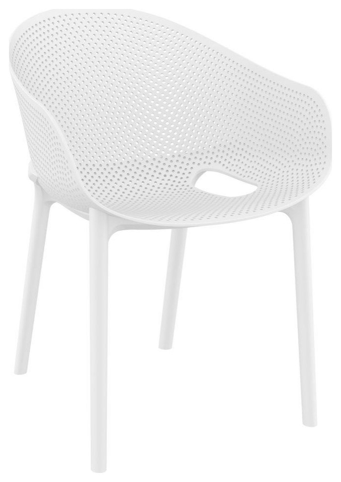 Sky Pro Stacking Dining Chair White - Contemporary - Outdoor Dining ...