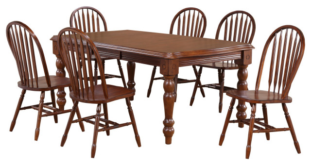 Sunset Trading Andrews 9 Piece Extendable Dining Set With Arrowback ...