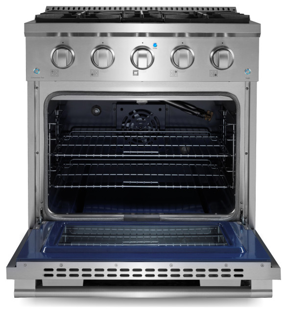 Professional Style 30" 3.5 cu. ft. Euro Gas Range With 4 Italian ...