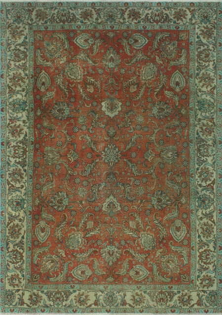 Fine Vintage Distressed Ihsan Rust Rug, 8'1 x 11'6 - Traditional - Area ...
