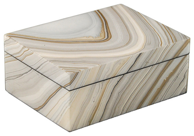 Lacquer Medium Box, Tucson Paper Inlay - Contemporary - Decorative ...
