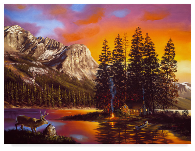 "Mule Deer" by D. Rusty Rust, Canvas Art, 24"x18" - Rustic - Prints And ...