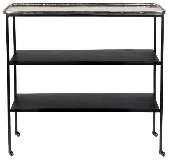 Rectangular Wheeled Console Table | Zuiver Gusto - Industrial - Side ...
