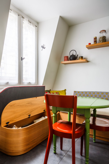Coin repas, banquette coffre sur mesure - Eclectic - Dining Room ...