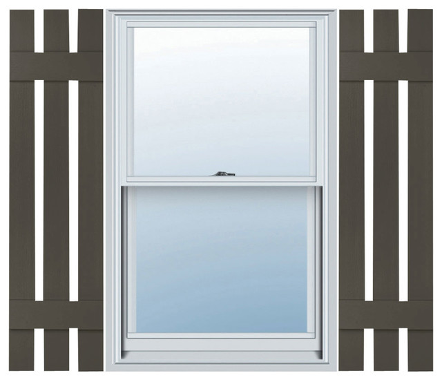 Builders Edge, Custom, Three Board Spaced, BnB Shutters, Musket Brown ...