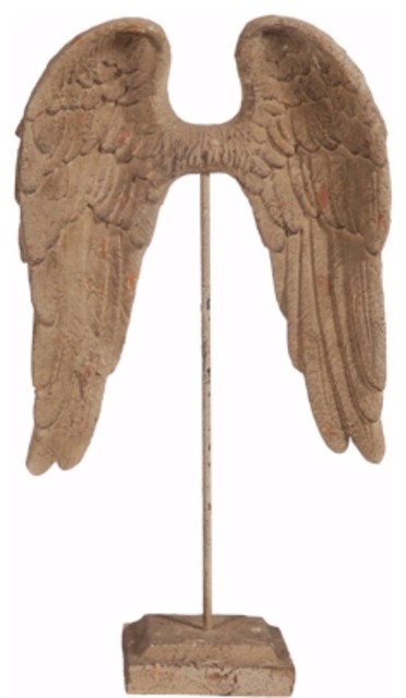 Sculpturally Metal Angelic Wing decor , Brown - Farmhouse - Decorative ...