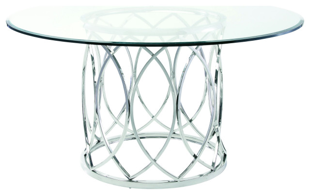 Juliette Silver Metal Dining Table - Contemporary - Dining Tables - by ...
