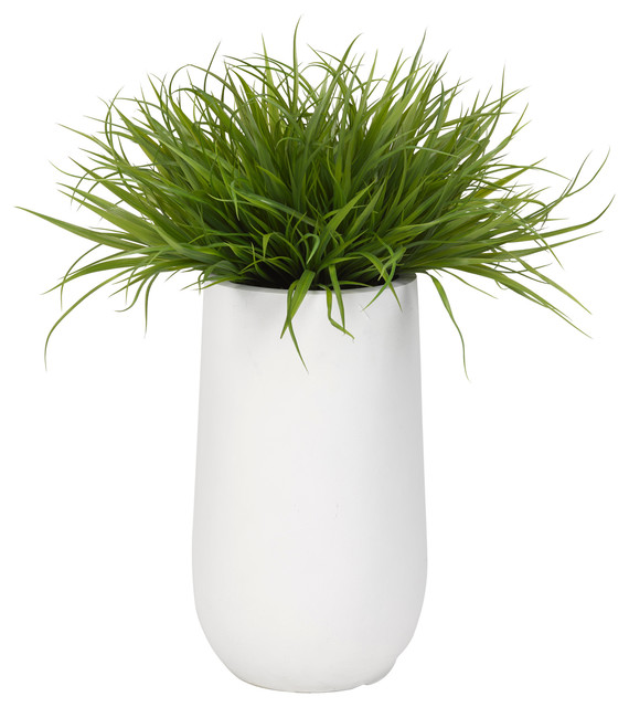 29" Wild Grass, Tall Round Resin Planter - Artificial Plants And Trees ...