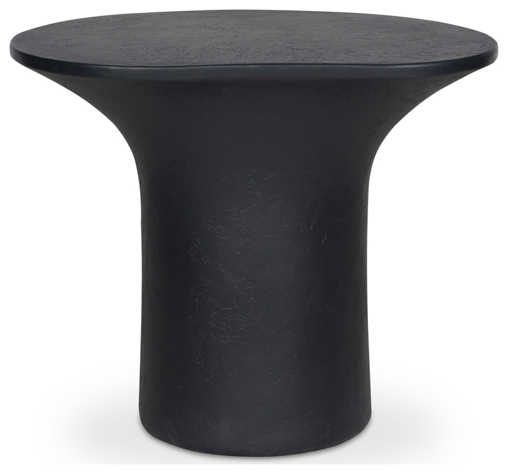 Yumi Black Fiberglass Reinforced Concrete Outdoor Accent Table ...