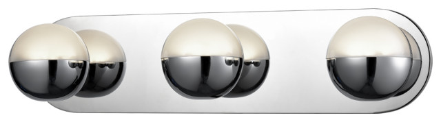 Pluto Bathrrom Light Fixture, Chrome, 37x4.5x5 - Contemporary ...