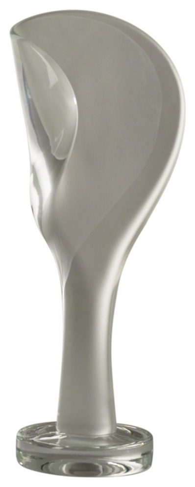 Modern Abstract Frosted Art Glass Face Sculpture Tall Profile Figural ...