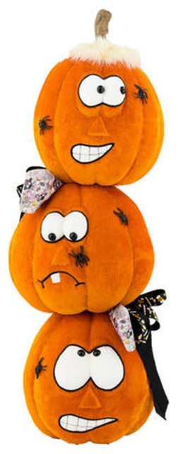 December Diamonds Halloween Carnival 35" Stacked Pumpkin Faces ...