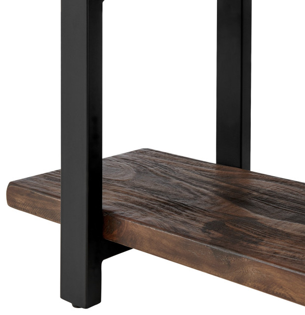 Spacious Console Table, Metal Frame & 3 Rectangular Open Tiers, Rustic ...