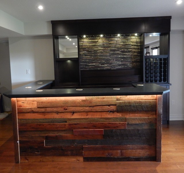 Barn board bar with granite server and bar top - Rustic - Toronto - by ...