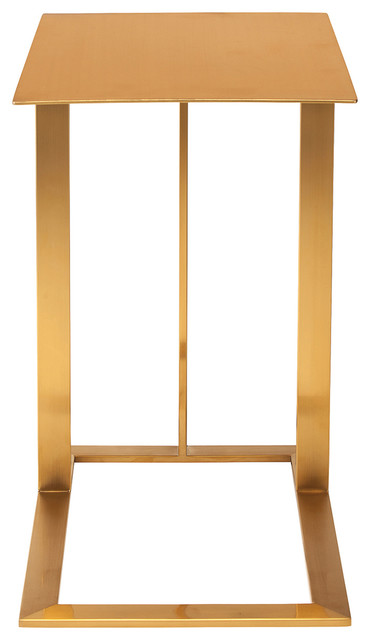Celine Side Table In Brushed Gold Stainless Steel - Contemporary - Side Tables And End Tables ...