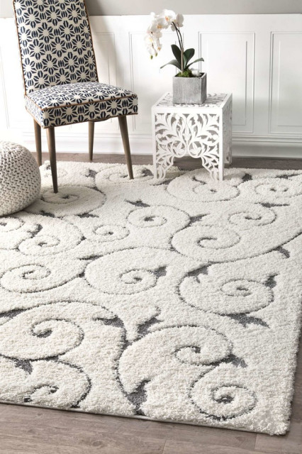 Swirls Low-High Shag Area Rug, 5'3"x7'6" - Contemporary - Area Rugs ...