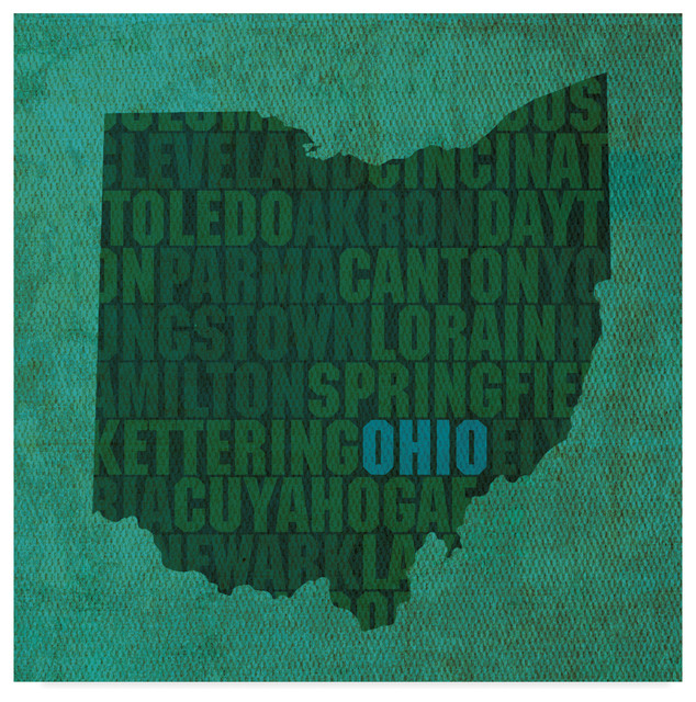 Red Atlas Designs 'Ohio State Words' Canvas Art, 35"x35", 35"x35 ...
