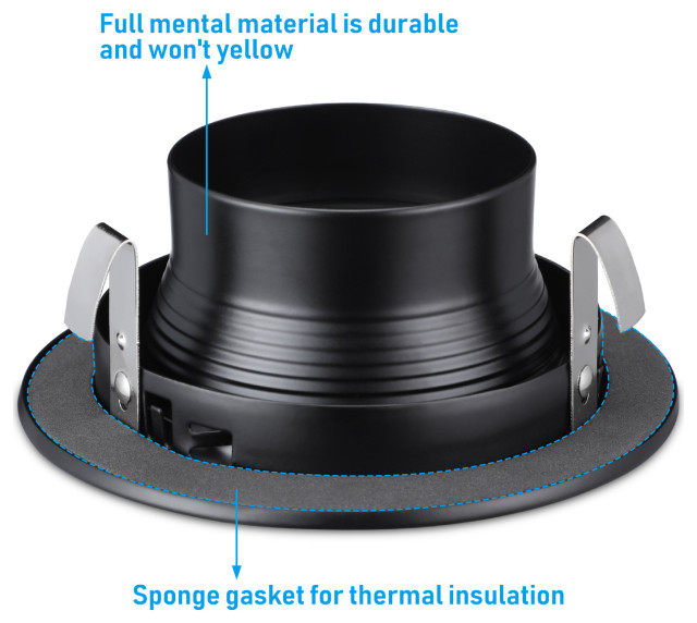 12Pack 4" Recessed Light Baffle Trim, Full Metal - Modern - Recessed ...