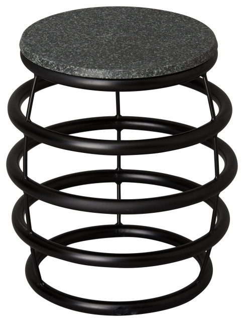 Black Rings Metal Stool - Transitional - Accent And Garden Stools - by ...
