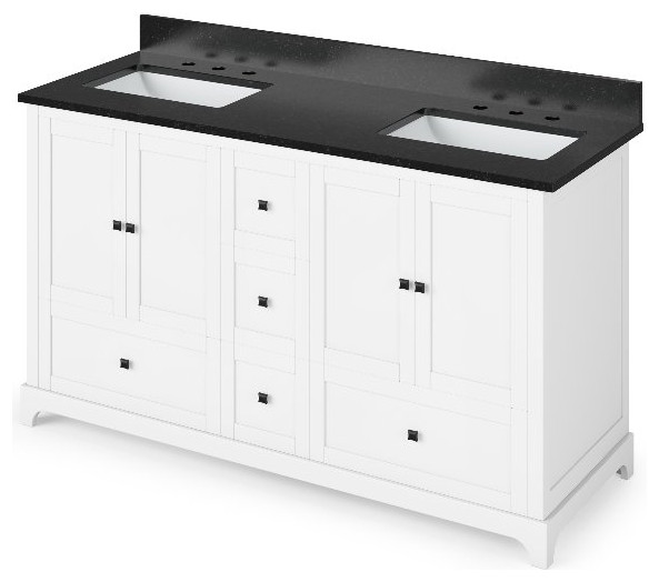 Jeffrey Alexander Addington Modern White 60" Double Sink Vanity ...