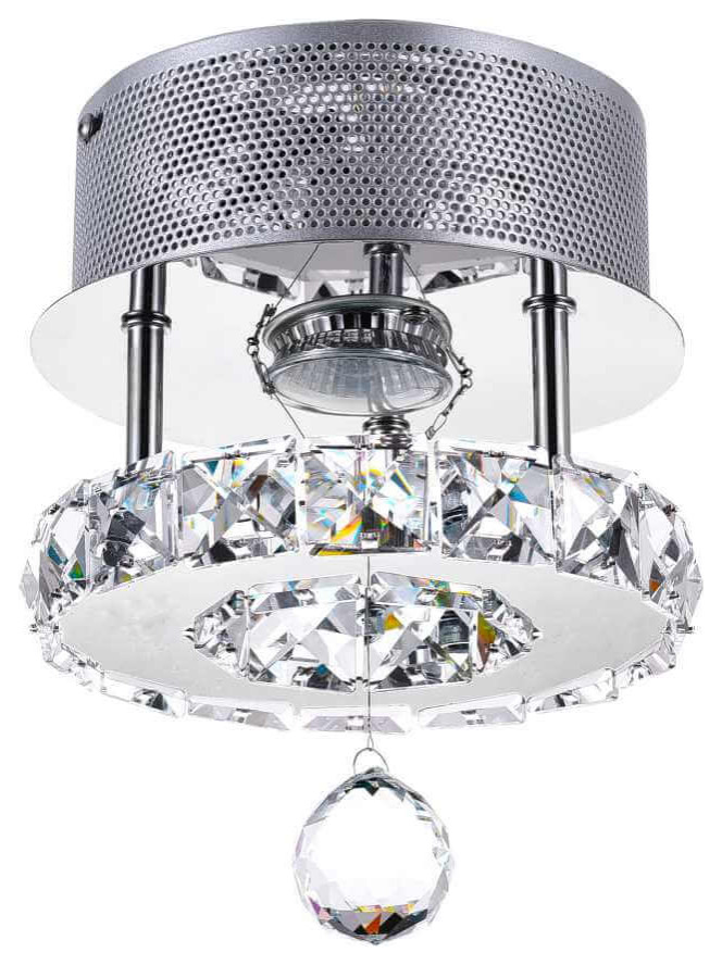 7" LED Chrome Crystal Flush Mount - Contemporary - Flush-mount Ceiling ...