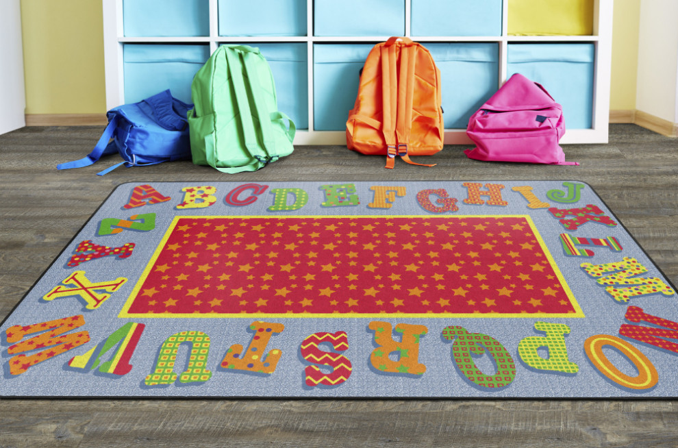 Flagship Carpets FE280-32A 6'x8'4" Dancing Alphabet Educational Rug ...