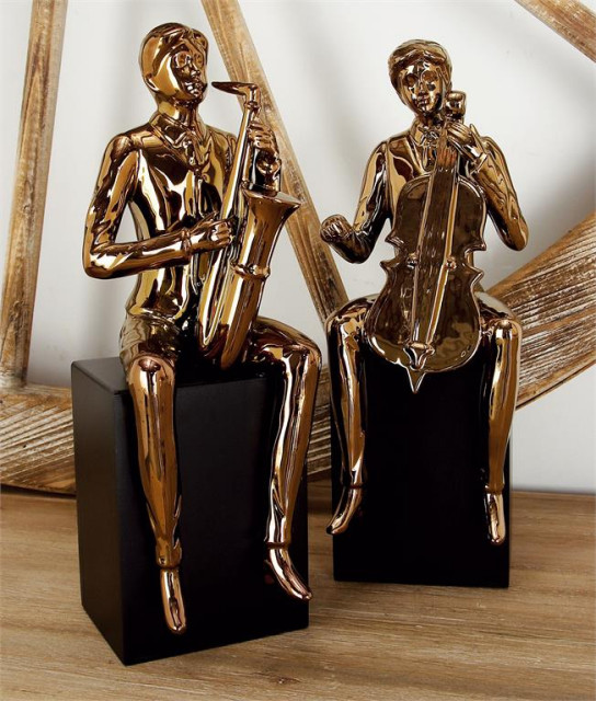 Copper Modern Musician Sculpture Set of 4 - Contemporary - Decorative ...