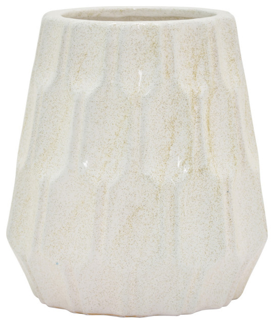 Plutus Brands Ceramic Vase, White Porcelain - Transitional - Vases - by ...