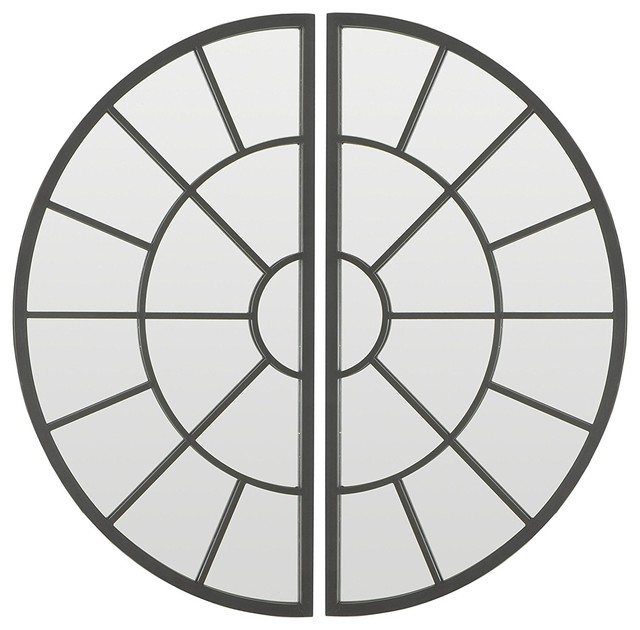 Three Hands Semi Circle Decorative Wall Mirror, Set of 2 - Wall Mirrors ...