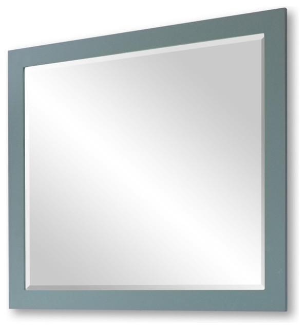 Wood Framed Mirror In Gray, 32" - Transitional - Wall Mirrors - by ...