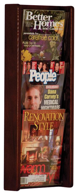 Wooden Mallet 3 Pocket Acrylic and Oak wall Display in Mahogany ...