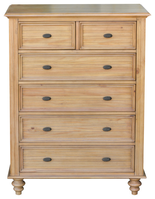 Bedroom Chest Distressed Natural Maple Acacia Solid Wood - Traditional ...
