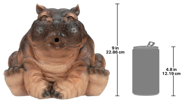 Hanna the Hippo Spitter Piped Statue - Contemporary - Outdoor Fountains ...