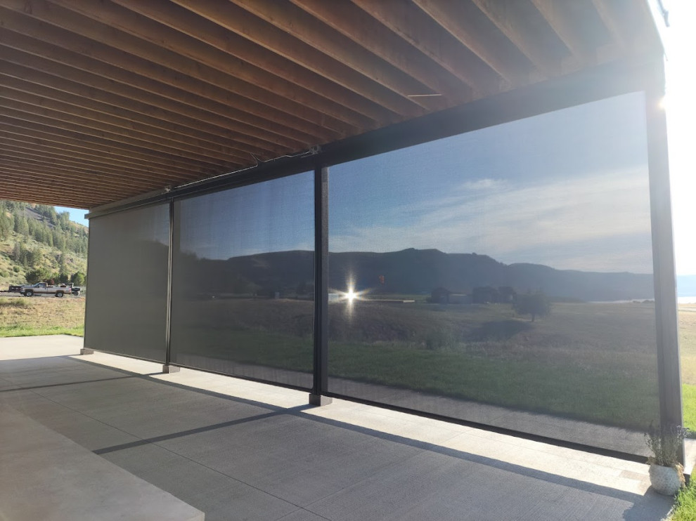 Motorized Retractable Screens for Large Patio - Overhead-Mounted on ...