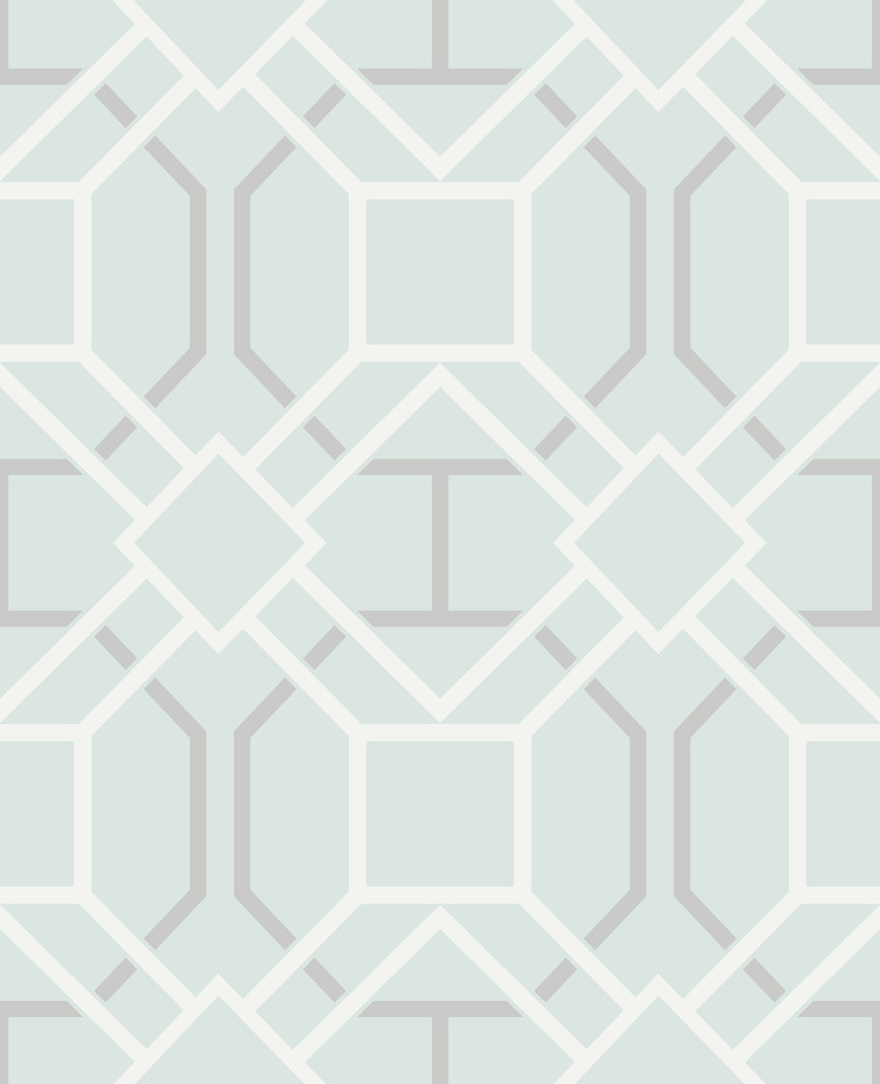 Dauphin Light Blue Lattice Wallpaper - Contemporary - Wallpaper - by ...