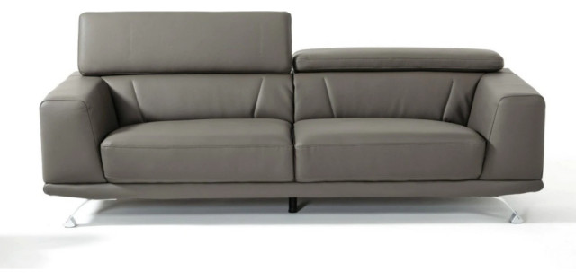 Nora Modern Dark Gray Eco, Leather 89" Sofa - Contemporary - Sofas - by V.S.D Furniture | Houzz
