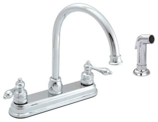 Banner Arch Spout Kitchen Faucet With Side Spray - Traditional ...