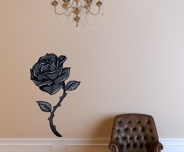Floral Rose Vinyl Wall Decal FloralRoseUScolor001, 23 in ...