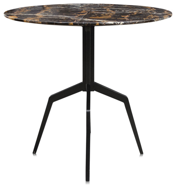 Round Marble Dining Table, Versmissen Razor, Small - Industrial ...
