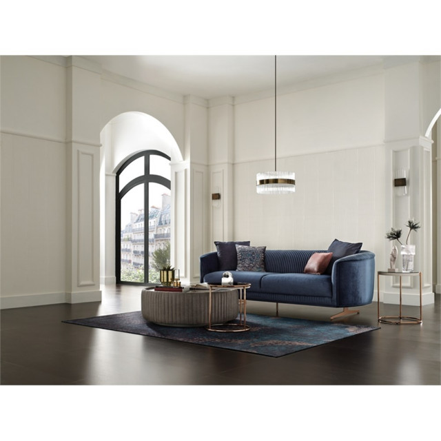 Enza Home Vienna 18" Wood & Metal Side Table in Burgundy Red/Gold ...