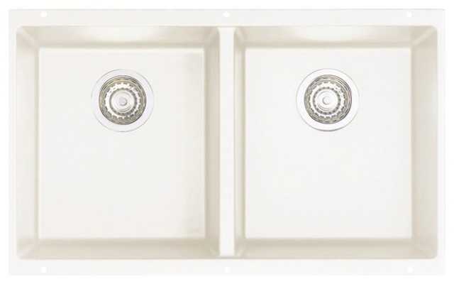 Blanco Precis 16" Equal Double Bowl, Metallic Gray - Contemporary ...