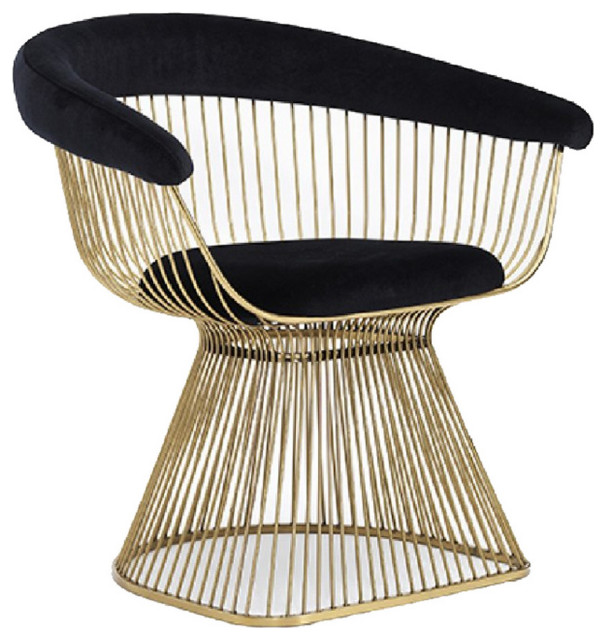 Contemporary Dining Chair with Cage Design Seat and Base, Black and ...