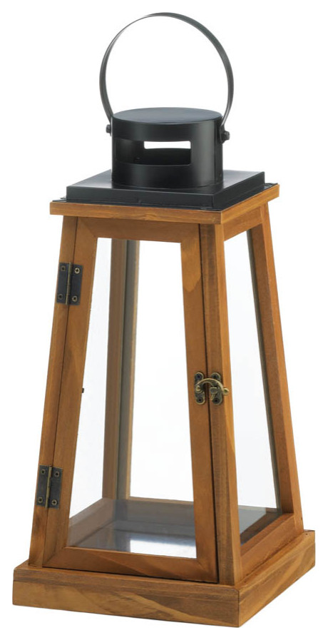 Wooden Pyramid Candle Lantern - Transitional - Candleholders - by The ...